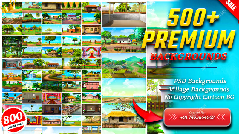 Premium Village Backgrounds Bundle! Format- PSD (Photoshop) - SK Animation